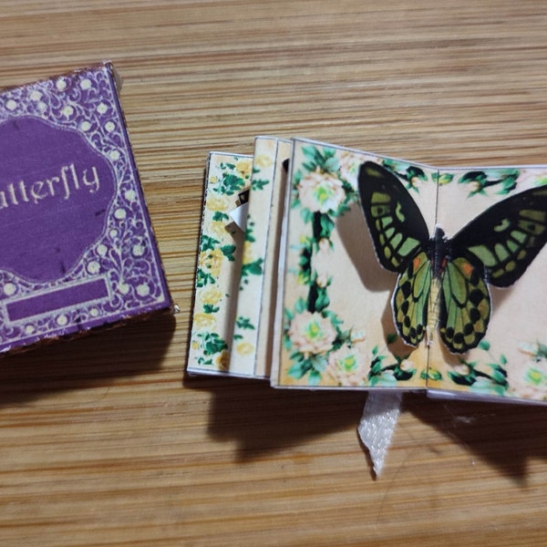 Butterfly POP-UP Miniature Book – 1:12 Dollhouse Miniature 3D Butterfly ...