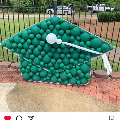 Graduation Cap Mosaic From Balloons, DIY, Graduation Decorations 2022 ...