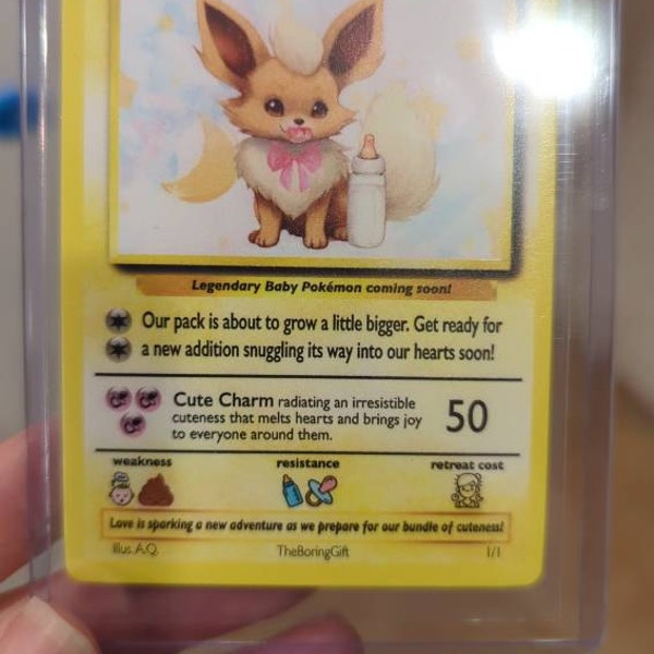 Pokemon Pregnancy Card - Pikachu and Charmander Design - Custom Pokemon ...