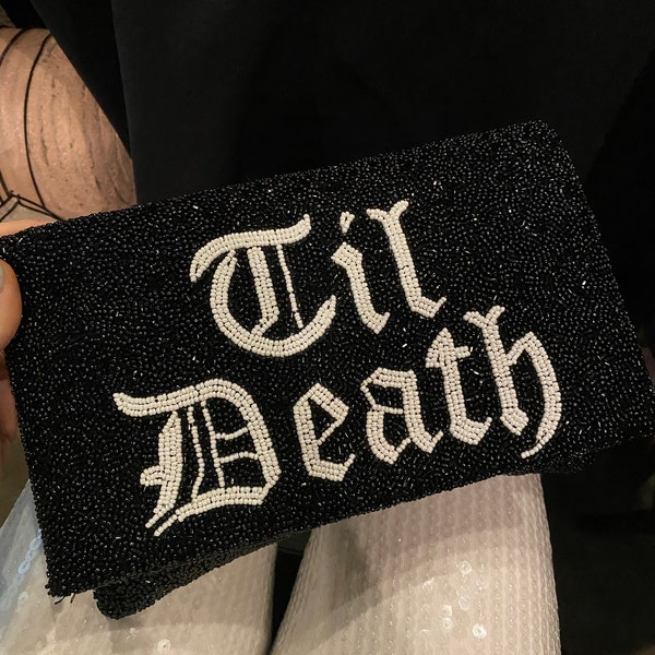 Gothic Bride Clutch Bag, Gothic Clutch Bag for Bride, Black Bridal ...