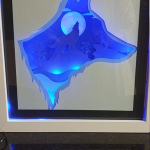 Wolf Mountain, 3D Paper Cut Light Box Template, SVG Digital Download ...
