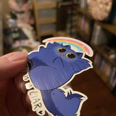 Anxiety Kitty Sticker Set Matte or Glitter Stickers - Etsy