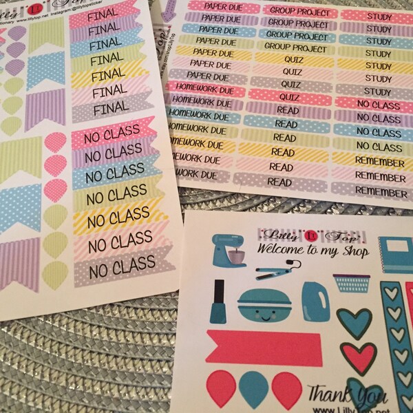 Quiz, Read, Study, Exam,school, College, Planner Stickers, Fits All ...