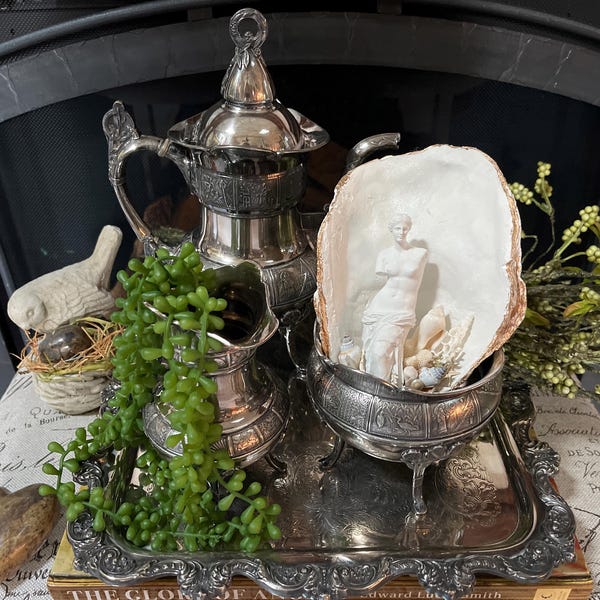 Greek Goddess, Art Nouveau, Victorian Home, Mother's Day Gift, Scallop ...