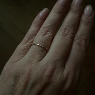 SALE 14k 10k Solid Gold Band Gold Midi Rings Gold Stacking Rings Gold Pinky Rings Thin Gold ...