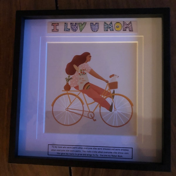 Woman Riding A Bike Illustration Art Print, Bicycle Wall Art, Cycling ...