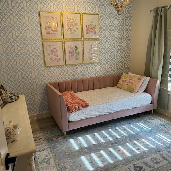 Pastel Pink Preppy Paris Watercolor Print Set of 6 Eiffel Tower Instant ...