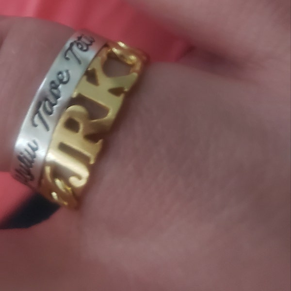 Custom Message Ring in Gold, Silver, Rose • Personalized Engraved Ring ...
