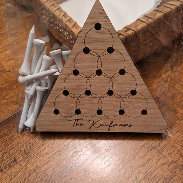 Personalized Triangle Peg Jump Game / Golf Tee / Solitaire/ Gift ...