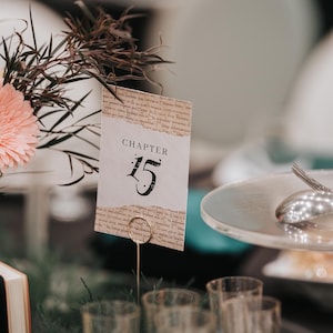 Book Themed Table Numbers, Literary Wedding, Literature Inspired ...