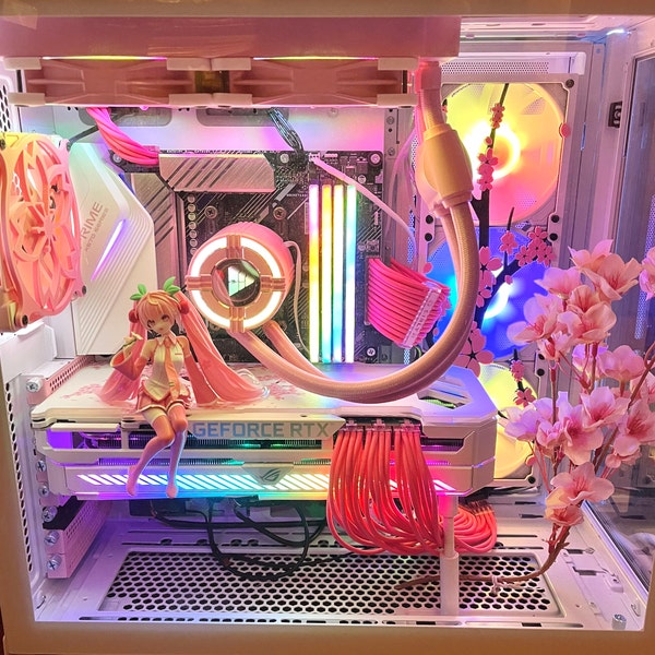 Sakura Cherry Blossom Branch Collection Tricolor Gaming Computer ...