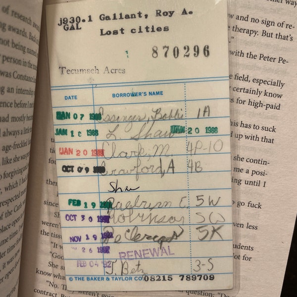 Library Check Out Card Bookmark Vintage-one RANDOM - Etsy