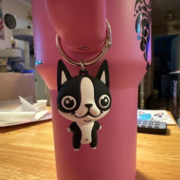 Boston Terrier Keychain, Boston Terrier Gift, Key Fob, Boston Terrier ...