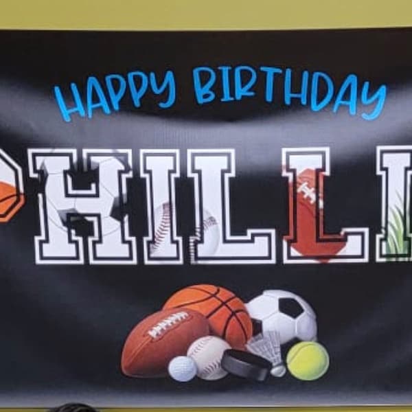 Sports Birthday Banner, Sports Banner, Sports Birthday Party ...