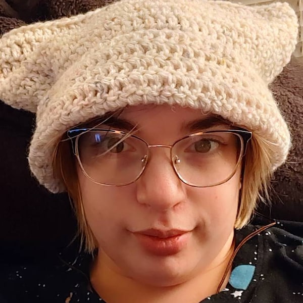 PATTERN - Cat Ear Striped Beanie Crochet Pattern - Etsy