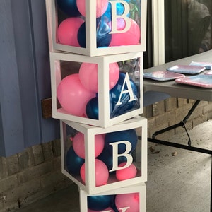 White Clear Balloon Baby Shower Boxes, Boy Girl Balloon Decor - Etsy