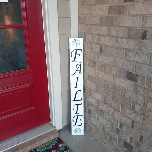 Failte Porch Sign Gaelic Irish Welcome Reversible Sign Distressed Wood ...