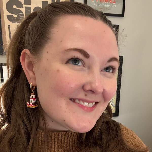 Granny Square Dangle Polymer Clay Earrings | Bright Spring Color Block ...