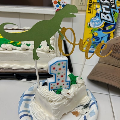 Dinosaur Birthday Cake Topper 1st Birthday First, Bday, Cake Smash ...