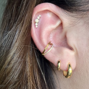 ASTM F136 Faceted Hoop With Chain Conch Hoop, Conch Earring, Conch ...