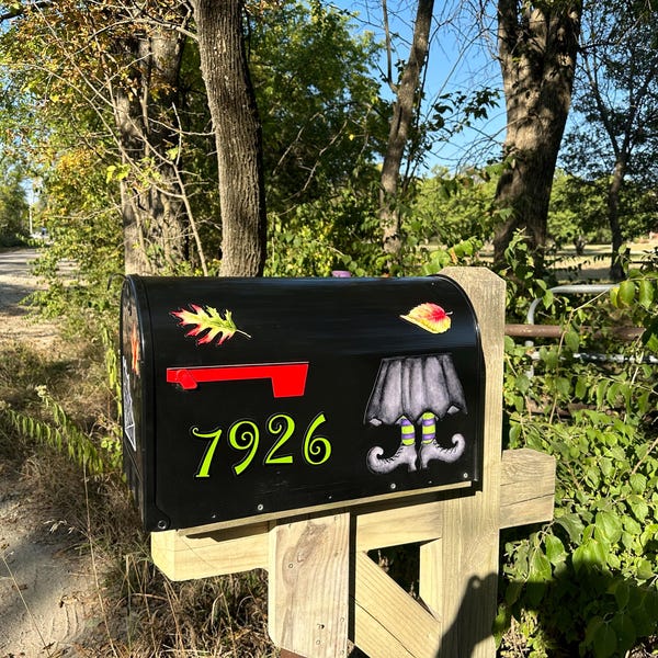 Mailbox Magnet Partial Cover, Upside Down Crashed Witch Legs, Witch ...