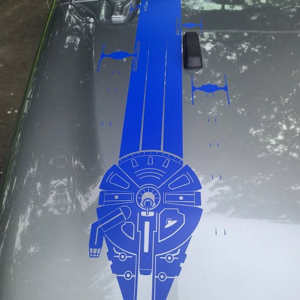 Star Wars Inspired Falcon Car Decal, Being Chased by Tie Fighters ...