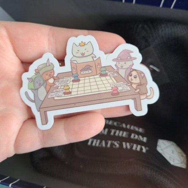 Cats Playing Rpg Sticker | Rpg Sticker | Tabletop Gaming Sticker | RPG ...