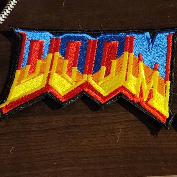 Doom Sew-on Patch / Costume Sleeve Embroidery / Iron-on Halloween Patch / Gaming Doom Eternal ...
