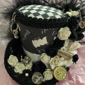 Mini Bowler Hat, Steampunk Bowler Hat, Silver Cog and Gear Bowler, Mini ...