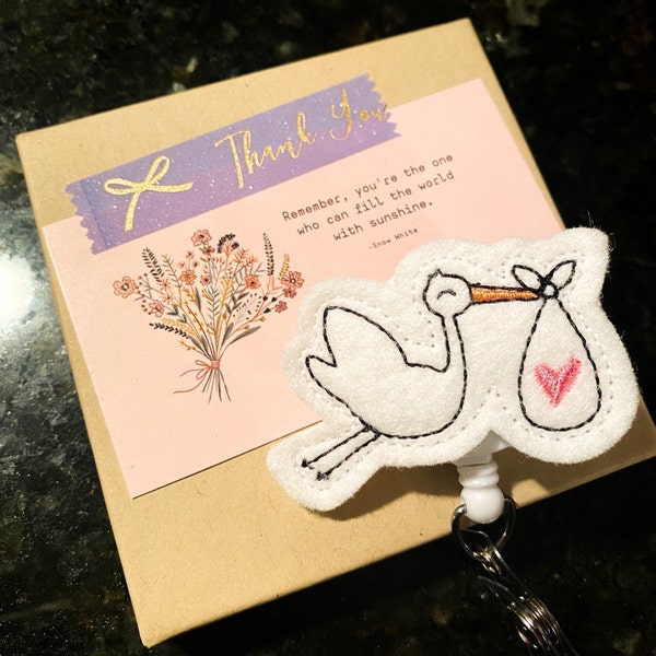 Stork Badge Reel / Nurse Badge Reel / OBGYN / Retractable ID Badge ...