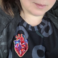 Embroidered UFO, Alien Brooch, Beaded Brooch, Flying Object, Alien ...