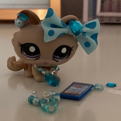 Littlest Pet Shop LPS Custom Accessories 4 Pc Set Lot 1 Bow 1 Collar ...
