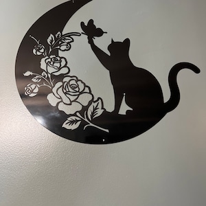 Butterfly Moon Metal Sign Living Room Sign Floral Moon Sign - Etsy