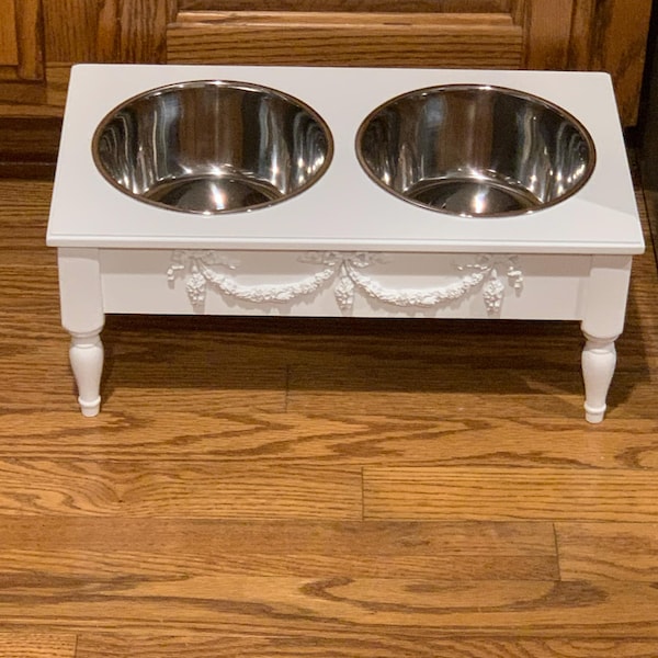 Elevated Dog Cat Pet Feeder | HUMAN GRADE 304 Stainless Bowls | Raised ...