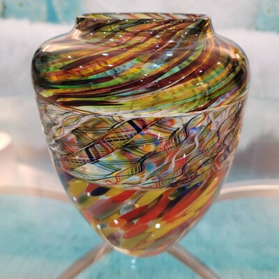 Very Large Very Heavy Hand Blown Glass Bowl Original Design by Dirwood ...