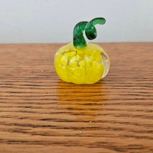 Glass Pumpkin Figurine, Little Glass Pumpkin, Miniature Pumpkin, Small ...