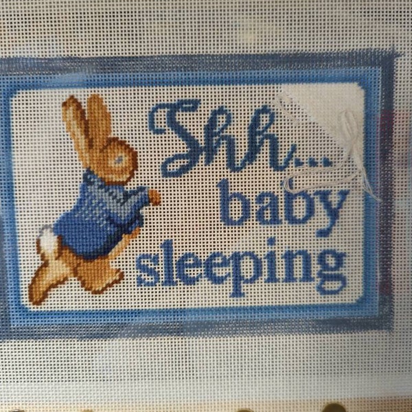 Peter Rabbit Needlepoint Door Hanger DIY Kit Baby Sleeping - Etsy