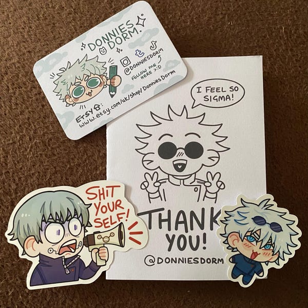 Shouting Sorcerer Chibi, Funny Anime, Glossy Vinyl Sticker for Laptop ...