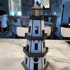 Lighthouse W/led Beacon Light Premium Finish Barn Red W/ White Trim - Etsy