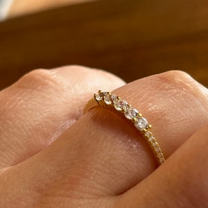 Dainty CZ Stacking Ring Gold Minimalist Ring CZ Ring Simple - Etsy