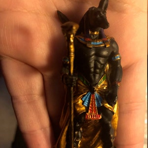 Vintage Anubis Mini Statue Small Hand-painted Ancient - Etsy