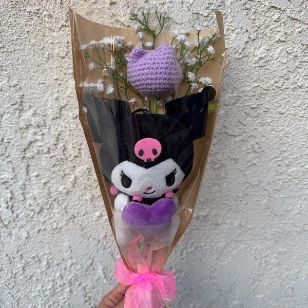 Sanrio Crochet Bouquet, Sanrio Heart Series, Crochet Flowers Bouquet, Sanrio Gift, Valentine's ...