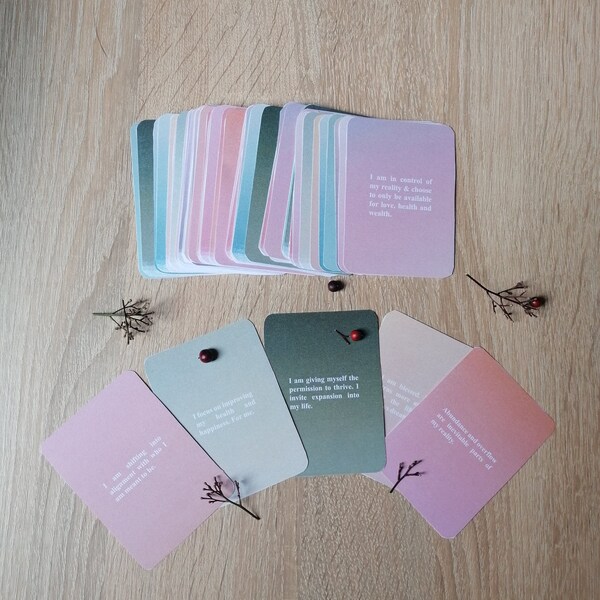 Positive Affirmation Cards Set, Printable Mindfulness Cards ...