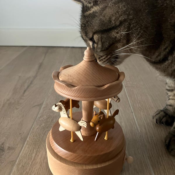 Personalized Engraved Keepsake Carousel Music Box,wooden Christmas ...