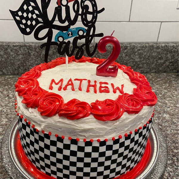 Edible Black and White Checkered Flag Cake Wraps and Strips. for Cakes ...