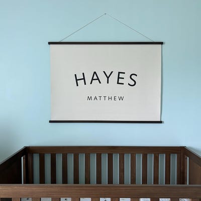 Baby Name Flag Nursery Canvas Flag Nursery Name Sign Custom Name Banner ...