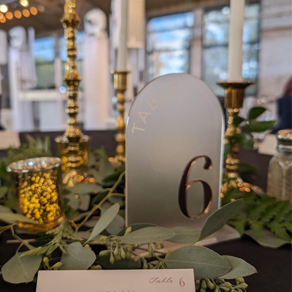 Frosted Acrylic Arch Table Numbers - Frosted Acrylic Sign - Wedding ...