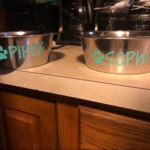 Personalized Dog Bowl Decal // Personalized Cat Bowl Decal // - Etsy