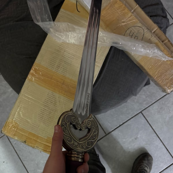 Glodryn Replica Sword-medieval Knight's Longsword With Gold Cross Guard ...