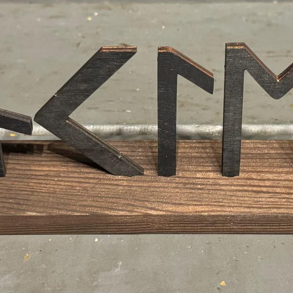 Personalized Rune Wood Sign | Norse Mythology Viking Gifts | Custom ...